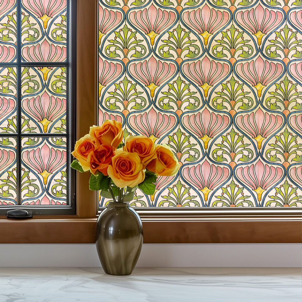 Daisy 3D Stained Glass Window Film | Decorative Static Cling Film – ADD ...