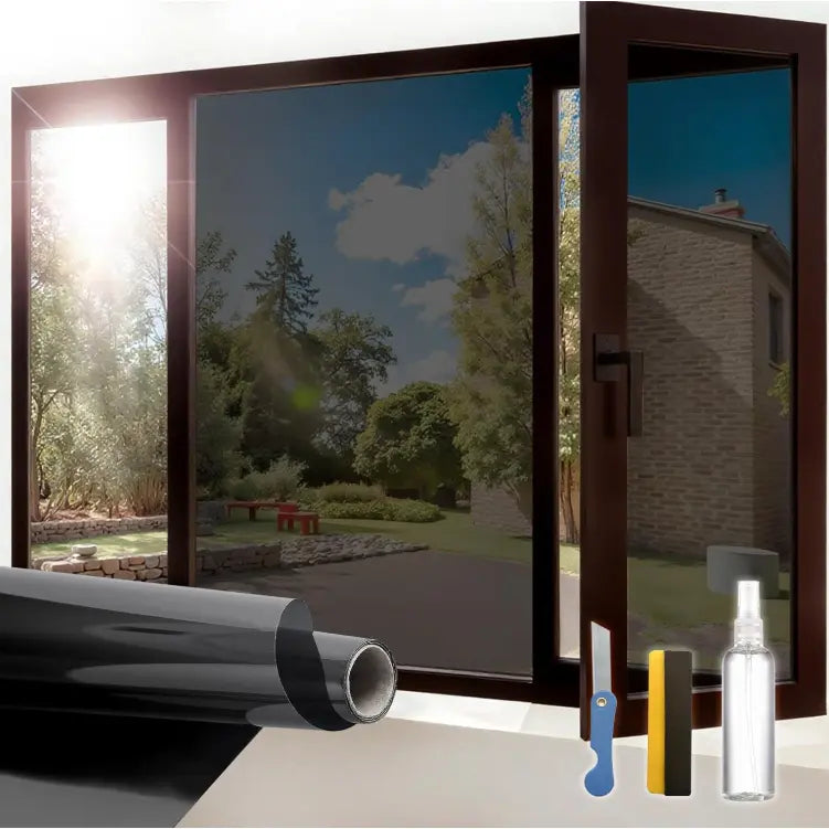 Black One Way Solar Control Window Film | UV & Heat Blocking Static ...
