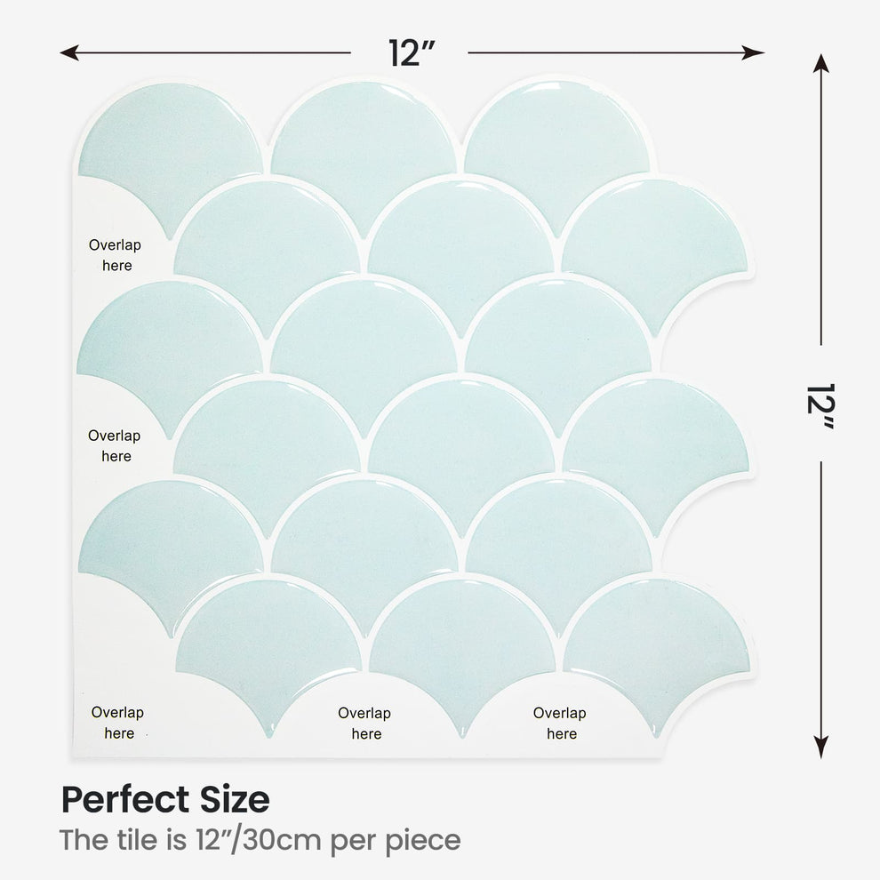 Self-Adhesive Scallop Backsplash for Bathroom & Kitchen | Decorative ...