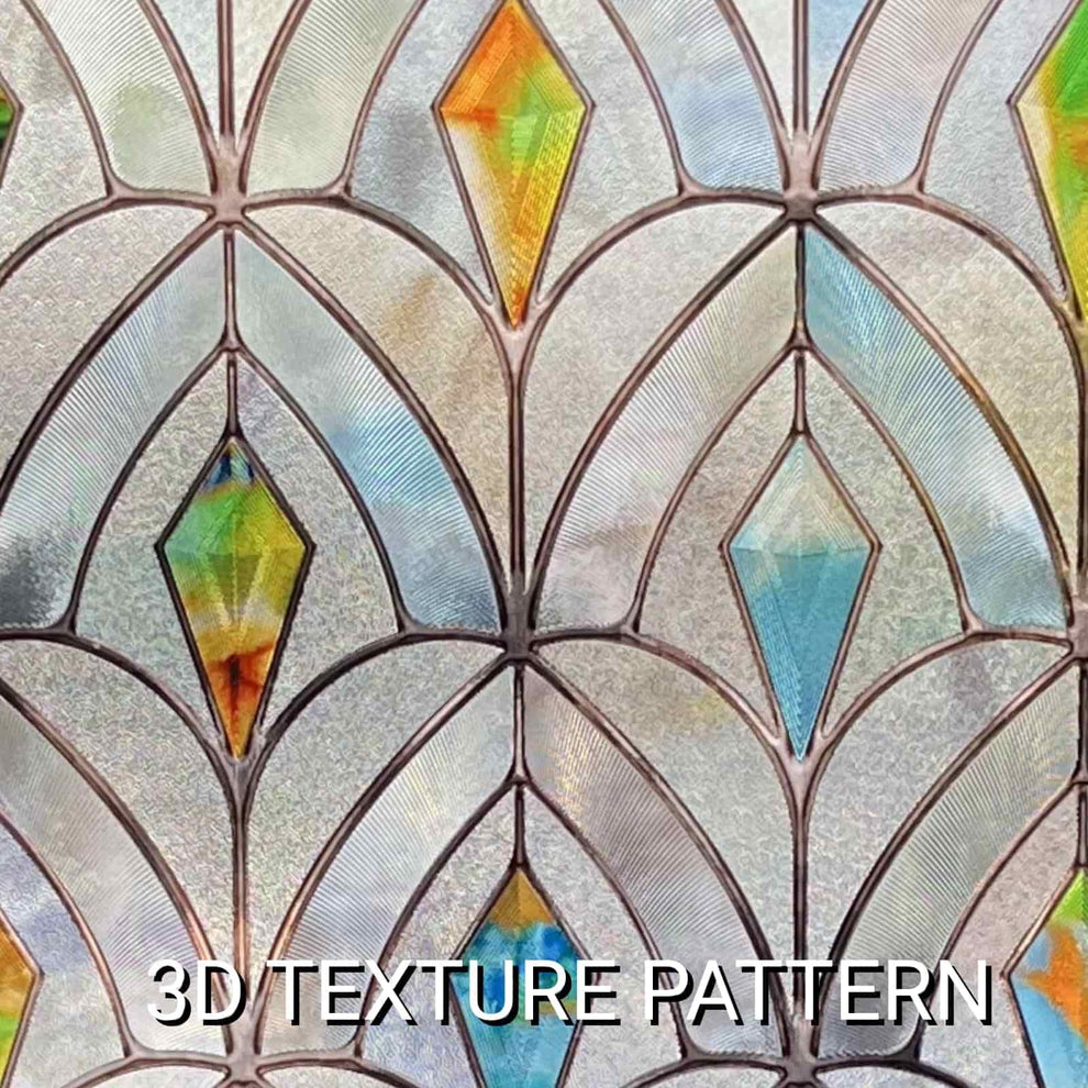 Malachite 3D Stained Glass Window Film | Decorative Window Decals – ADD ...