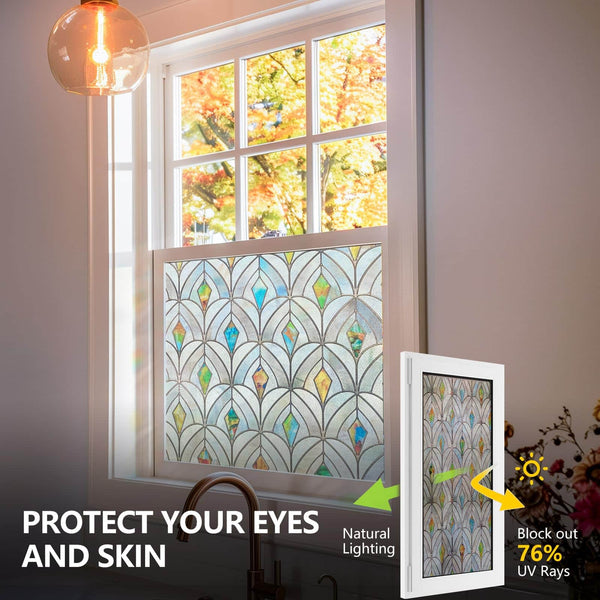 Malachite 3D Stained Glass Window Film | Decorative Window Decals – ADD ...