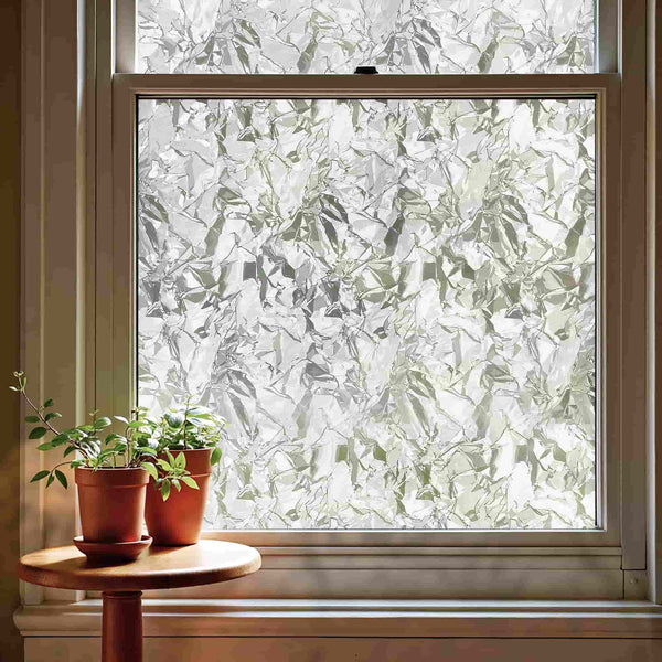 ADD.HERES Brash Ice 3D Stained Glass Window Film Static Cling