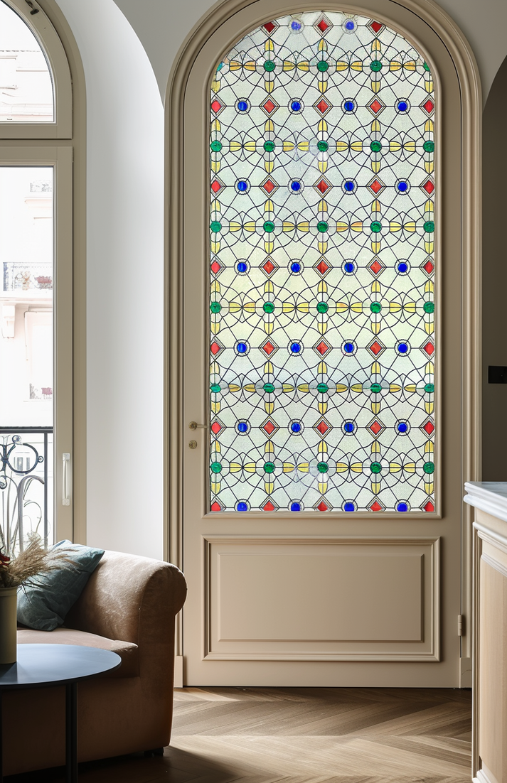 Jewels 3D Stained Glass Window Film | Static Cling Decorative Window ...