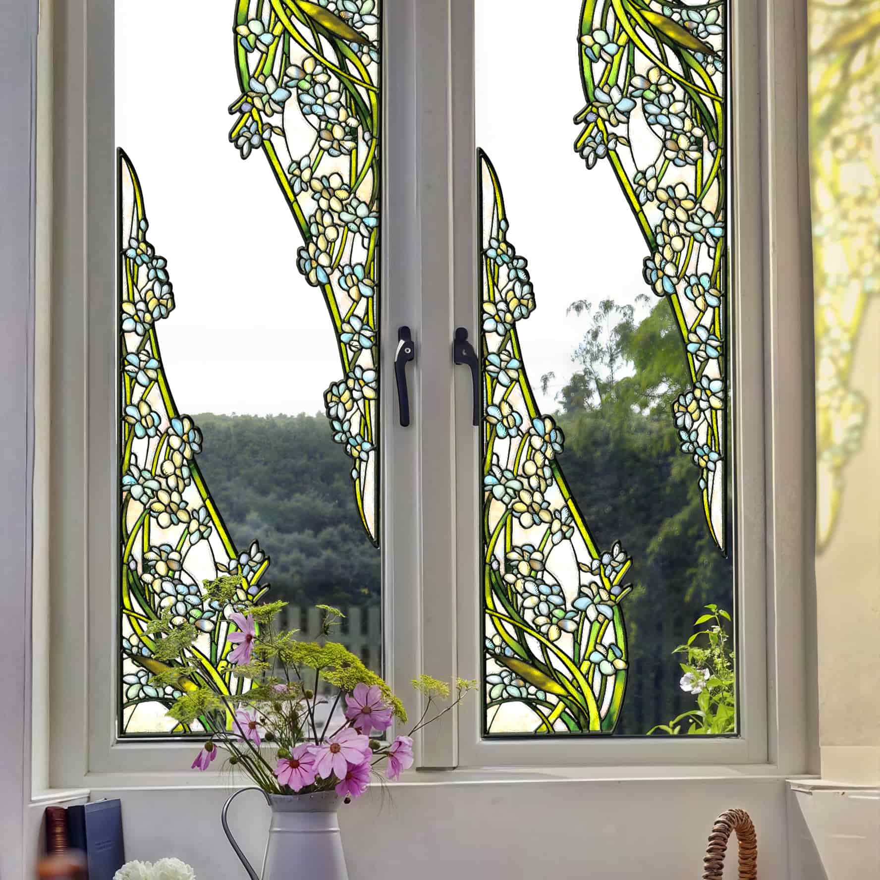 ADD.HERES Cymbidium lianpan Tang et Wang 3D Stained Glass Window Film