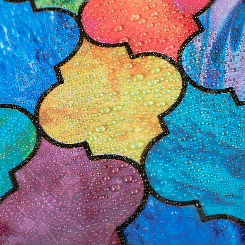 ADD.HERES Painted Four-Leaf Clover 3D Stained Glass Window Film Static